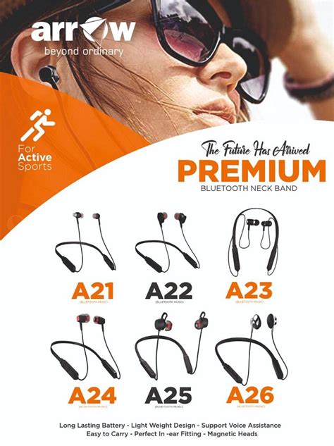 Arrow launches all new "A" Wireless In-Ear Neckband Headset Series ...