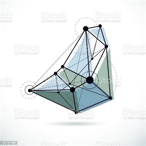 추상 기하학적 3d 와이어프레임 오브젝트 기업 기술 벡터 일러스트레이션 0명에 대한 스톡 벡터 아트 및 기타 이미지 0명 3d 안경 3차원 형태 Istock