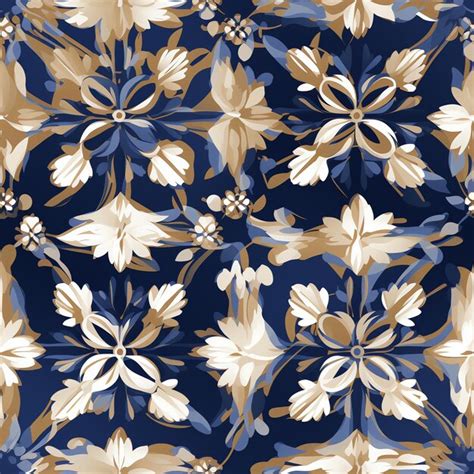 Premium Ai Image Damask Tile Pattern Background