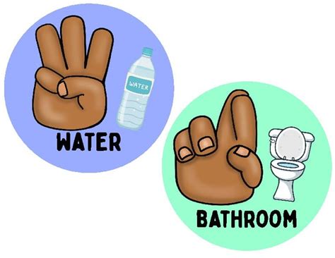 Classroom Hand Signals Restroom Water Pencil Etc Non Editable