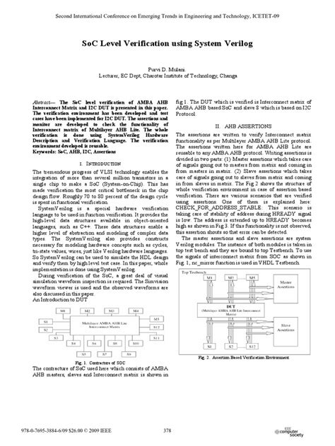soc level verification using system verilog pdf system on a chip