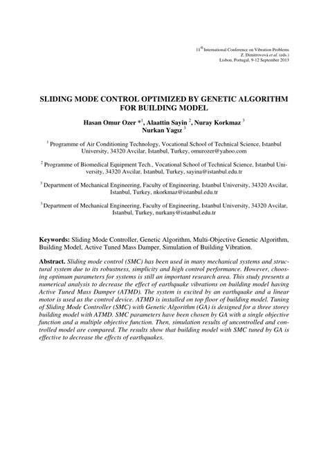 [pdf] sliding mode control optimized by genetic algorithm for building