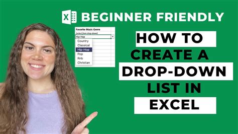 How To Create A Drop Down List In Excel Excel Tips For Beginners YouTube