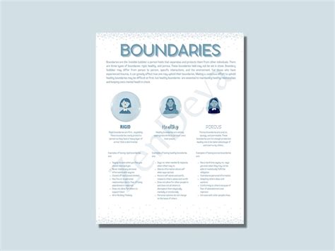 Boundaries Handout And Worksheet Educational Therapy Tool And Aid Etsy