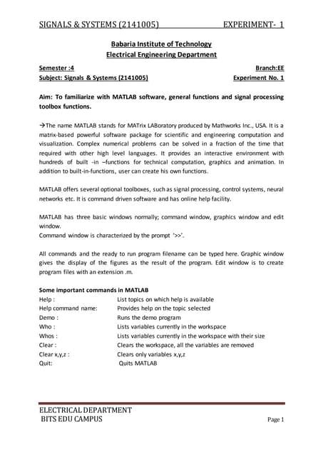 Digital Signal Processing All Matlab Code With Lab Report Pdf