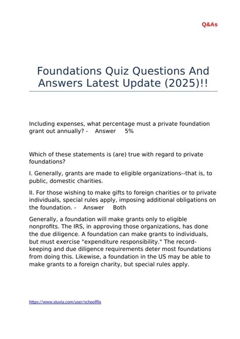 Foundations Quiz Questions And Answers Latest Update 2025 Private