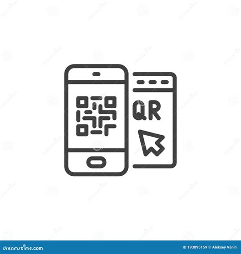 Smartphone QR Code Line Icon Stock Vector Illustration Of Pictogram Screen 193095159