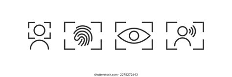 Biometrics Authentication User Icon Scan Id Stock Vector Royalty Free