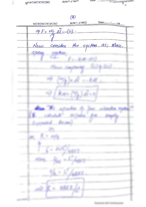 Solution Uet Peshawar Iii Civil Engineering Assignment Structure Dynamic Equation Governing