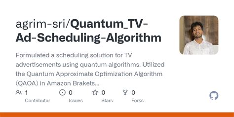 GitHub - agrim-sri/Quantum_TV-Ad-Scheduling-Algorithm: Formulated a scheduling solution for TV ...