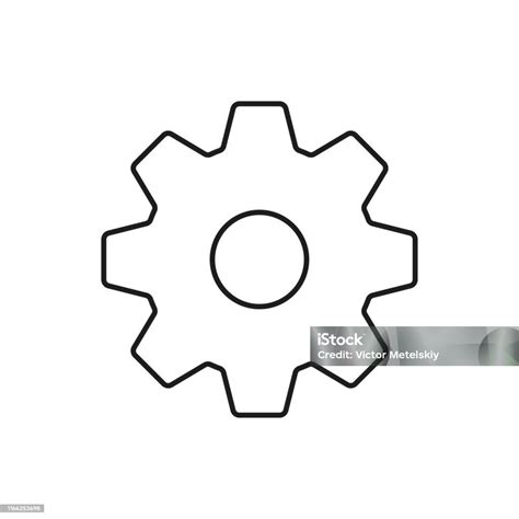 톱니바퀴 윤곽선 아이콘입니다 기어 기호 흰색 배경에 격리 벡터 그림입니다 강철에 대한 스톡 벡터 아트 및 기타 이미지 강철 개발 개체 그룹 Istock