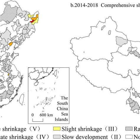 The Spatial Distribution Of Comprehensive Shrinkage From 2010 To 2018 Download Scientific