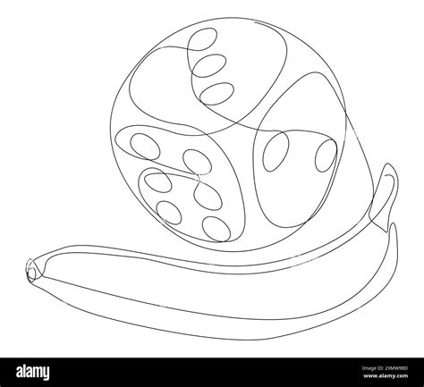 One Continuous Line Of Banana And Dice Thin Line Illustration Vector