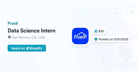 Data Science Intern Five9 Simplify Jobs Data Science Intern Five9 Simplify Jobs