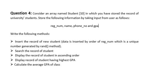 Solved Question 4 Consider An Array Named Babe 10 In Chegg Com