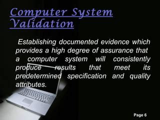 Computer System Validation PPT