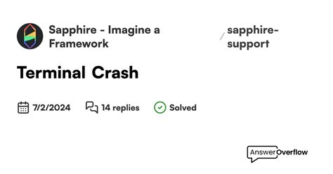 Terminal Crash Sapphire Imagine A Framework