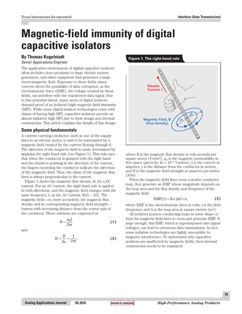 Magnetic Field Immunity Of Digital Capacitive Isolators