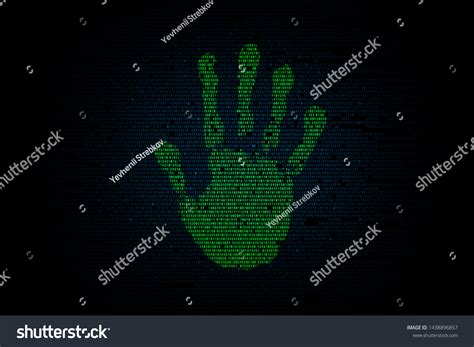 Handprint Binary Code Background Stock Illustration 1438896857