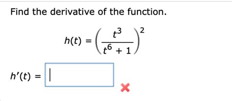 Solved Find the derivative of the | Chegg.com