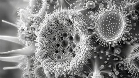 Abstract Microscopic Image With Intricate Details Featuring Circular