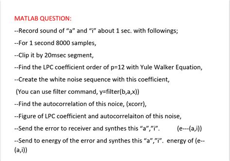 matlab question record sound of “a” and “” about 1