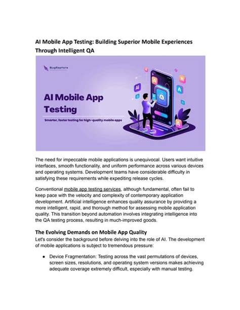 ai mobile app testing services intelligent qa for faster releases pdf