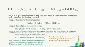 Chemistry Limiting And Excess Reactants TpT