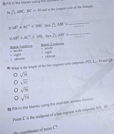 Solved 3 Fill In The Blanks Using The Avallab In Abc Bc10 And Is