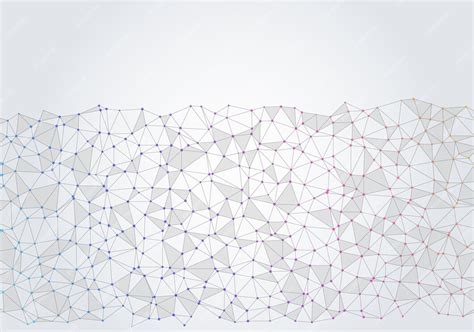 Premium Vector Geometric Abstract Background With Connected Dots And Lines Molecular Structure