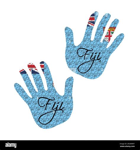 Hand Drawn Vector Illustration With Fiji Flag Pattern Great For Poster Magazine And Clothes