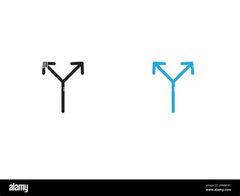 Separating Arrow In Two Part Icon Vector Line Logo Mark Or Symbol Set Collection Outline Style