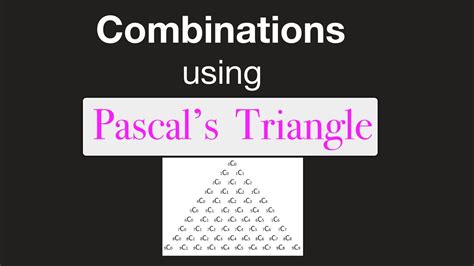 Maths 11 Combinations Using Pascal S Triangle Excel At School Youtube