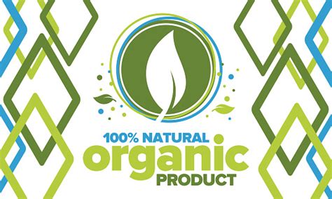 유기농 제품 100 자연스럽고 신선합니다 프리미엄 바이오 품질 음식 또는 화장품 템플릿입니다 녹색 잎 친환경 라이프스타일 폐기물 제로 배너 디자인 벡터 그림 0명에 대한