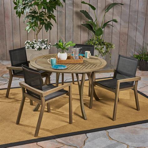 Cliff Outdoor 5 Piece Wicker Dining Set By Christopher Knight Home On