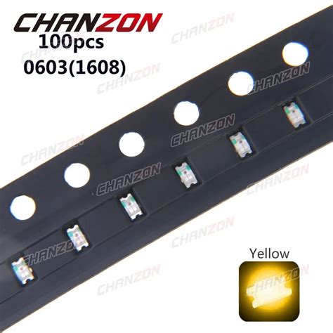 Pcs Yellow SMD LED Chip MA V Surface Mounted Device Light Emitting Diode Lamp