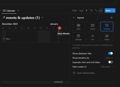 notion timeline options not consistent between databases r notion