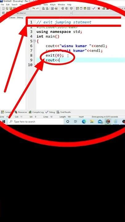 Exit Jumpping Statement Coding Class C Language Kaise Sikhe Basic Coding Learncoding Shorts