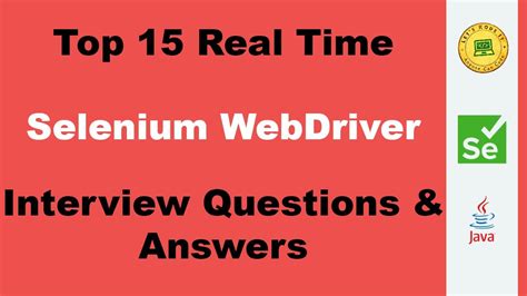 How To Crack Selenium Webdriver Interview Without Experience Youtube