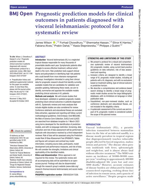 Pdf Prognostic Prediction Models For Clinical Outcomes In Patients Diagnosed With Visceral