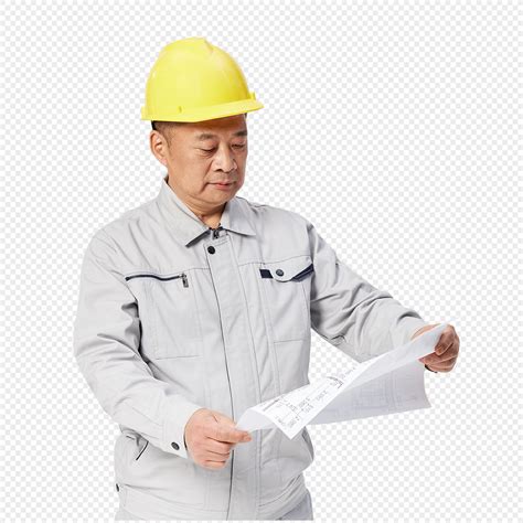청사진을 손에 들고 있는 건설 엔지니어 Png 일러스트 무료 다운로드 Lovepik