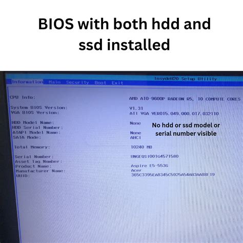 Help New Ssd Not Visible In Bios Unable To Set Boot Preference On Acer Aspire E15 Acer