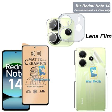 Pack Of 3 Redmi Note 14 Ceramic Matte Film Back Jelly Protector