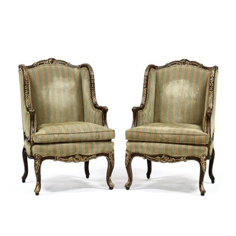Randall Tysinger For E J Victor Pair Of Louis Xv Style Bergeres Lot