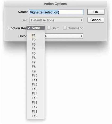 Assign A Function Key Shortcut To An Action