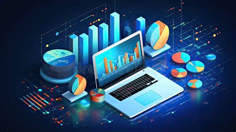 Stock Market Data Analysis Concept Laptop With Financial Charts And
