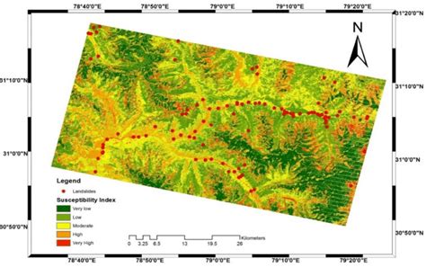 The Landslide Susceptibility Map Based On Frequency Ratio Model With 95