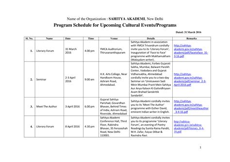 Sample Event Programme Template The Document Template Free Word Template