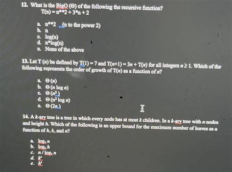 Solved Tnn22 Tor The Following The Recursive Finction