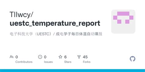 GitHub Tllwcy uestc temperature report 电子科技大学UESTC 成电学子每日体温自动填报